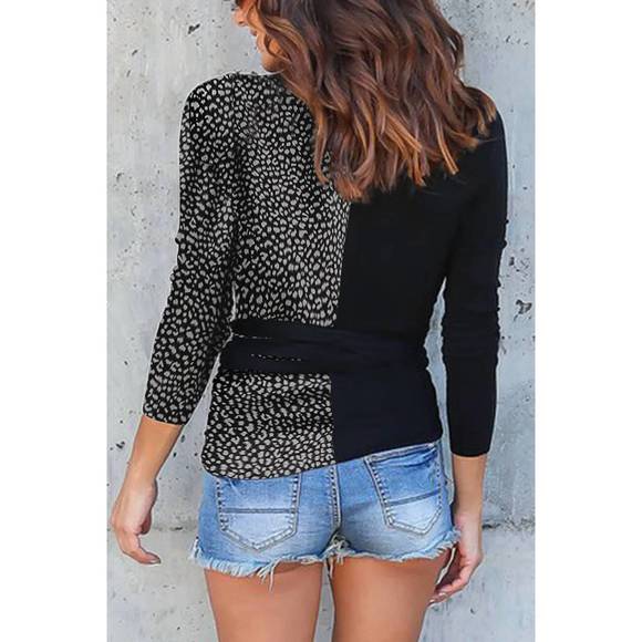 DEAR LOVER | Tops | New Dear Lover Contrast Printed Tie Side Wrapped ...